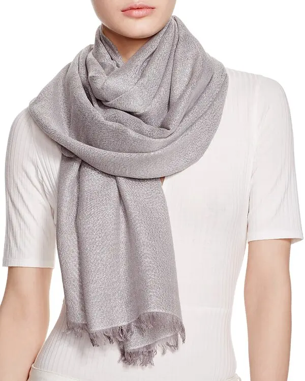 V. Fraas Fraas Solid Metallic Scarf Exclusive - Gray