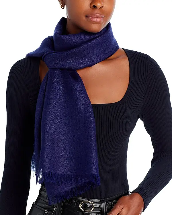 V. Fraas Fraas Solid Metallic Scarf Exclusive - Navy