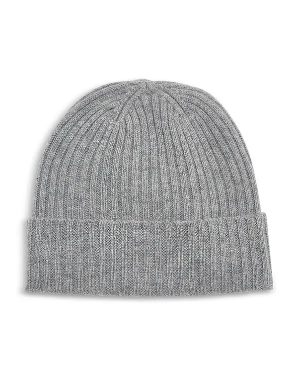 Bloomingdale'S Ribbed Cashmere Beanie - Light Grey
