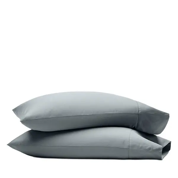 BOLL & BRANCH Signature Organic Cotton Hemmed Pillowcase Set, King - Bluestone