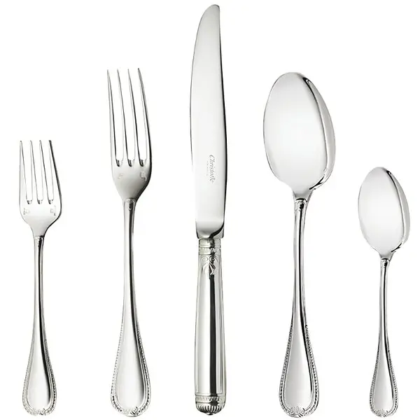 Christofle Malmaison Silverplate 5-piece Place Setting - No Color