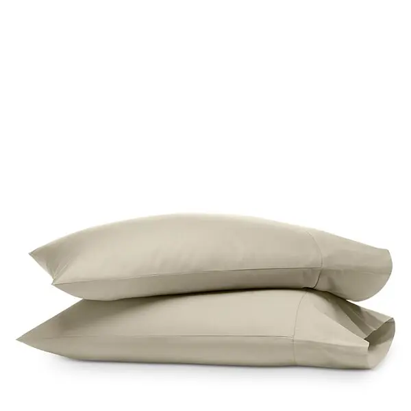 BOLL & BRANCH Signature Organic Cotton Hemmed Pillowcase Set, Standard - Oak