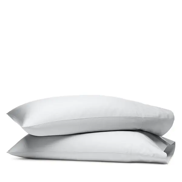 BOLL & BRANCH Signature Organic Cotton Hemmed Pillowcase Set, Standard - Sky