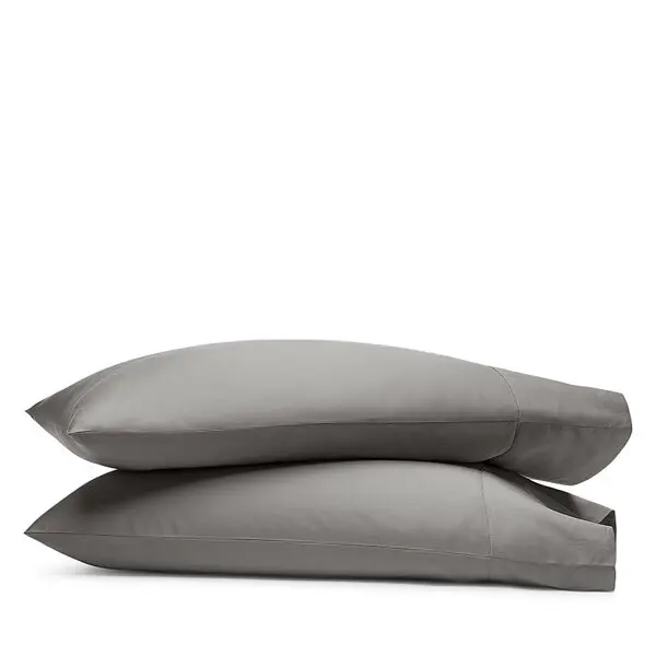 BOLL & BRANCH Signature Organic Cotton Hemmed Pillowcase Set, Standard - Stone