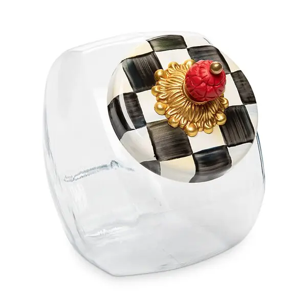 MACKENZIE-CHILDS Courtly Check Sweets Jar - Black/white