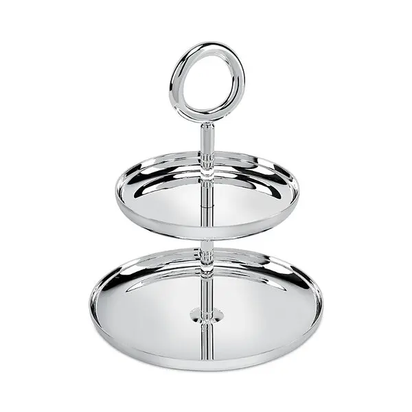 Christofle Vertigo 2 Tier Pastry Stand - Silver