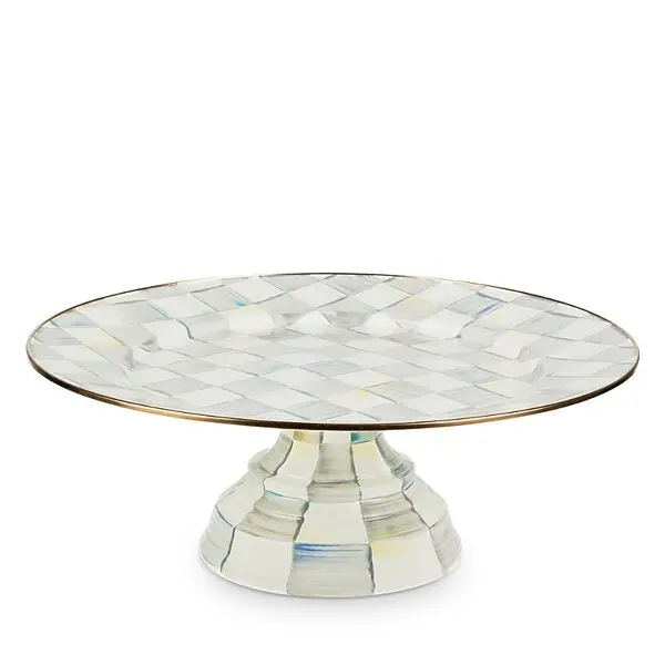 MACKENZIE-CHILDS Sterling Check Enamel Pedestal Platter - Multi