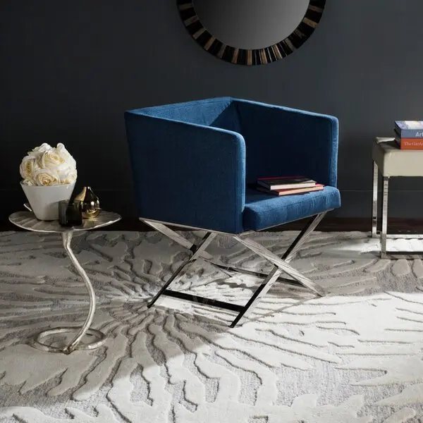 SAFAVIEH Celine Chrome Cross Leg Chair