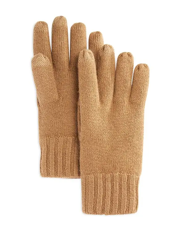 Bloomingdale'S Knitted Tech Gloves - Camel