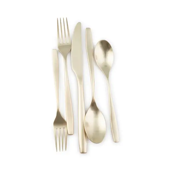 CAMBRIDGE Silversmiths Averie Satin 20 Piece Flatware Set - Champagne