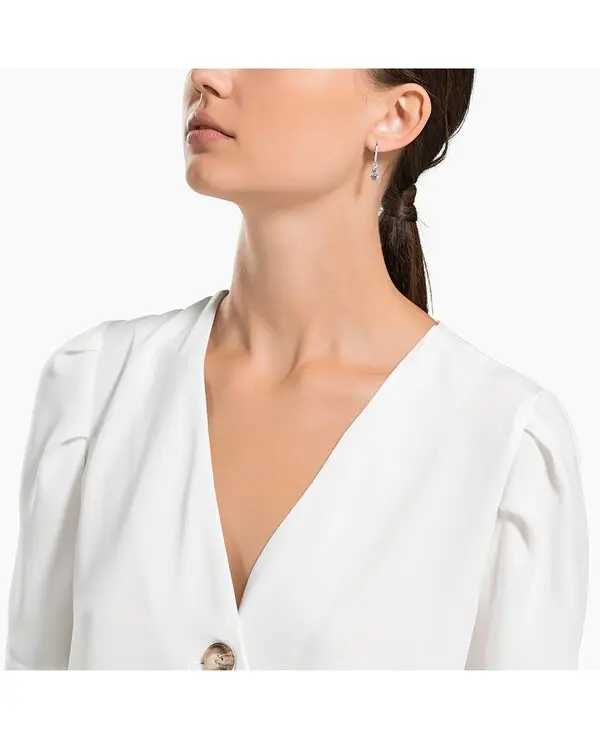 SWAROVSKI Stilla Drop Earrings - White/silver