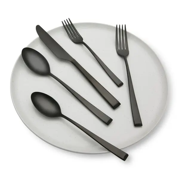 CAMBRIDGE Silversmiths Marlise Satin 20 Piece Flatware Set - Black