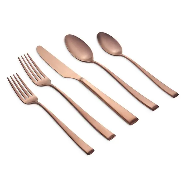 CAMBRIDGE Silversmiths Marlise Satin 20 Piece Flatware Set - Copper