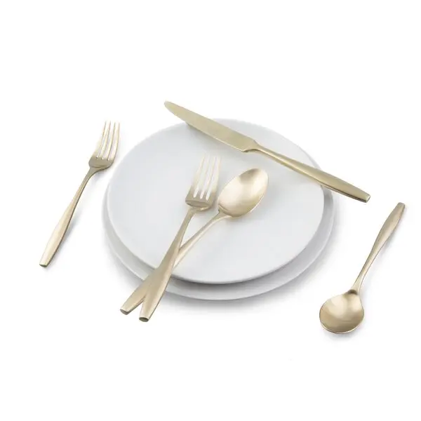 CAMBRIDGE Silversmiths Katerina Satin 20 Piece Flatware Set - Champagne