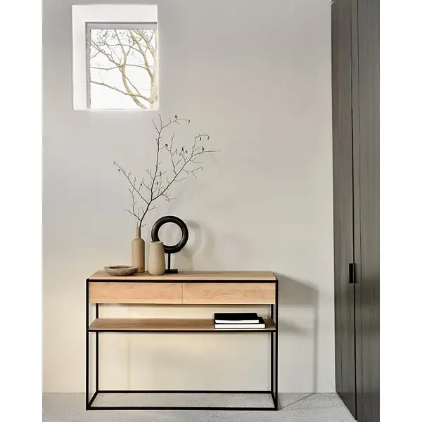 ETHNICRAFT Monolit Oak Console - Black