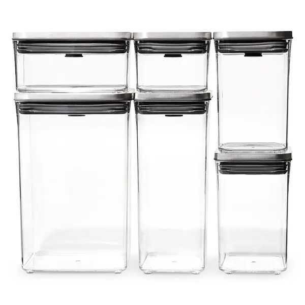 OXO Steel 6 Piece Pop Container Set - No Color