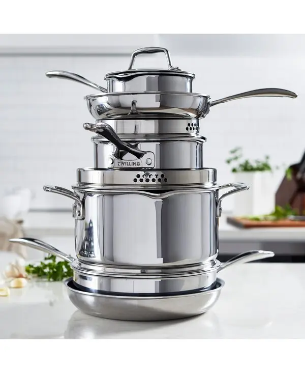ZWILLING Clad Cfx 10-piece Stainless Steel Ceramic Nonstick Cookware Set