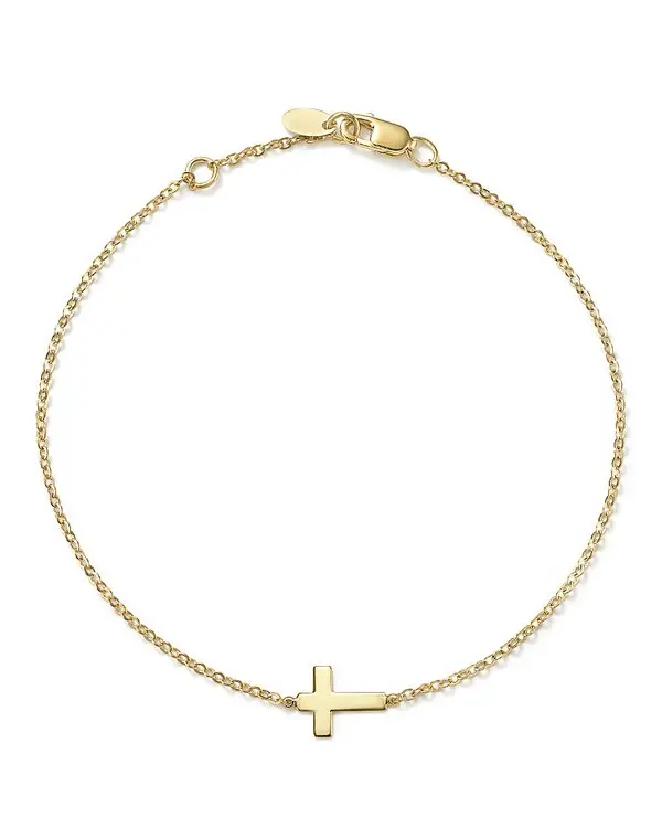 Bloomingdale'S 14k Yellow Small Cross Bracelet - Gold