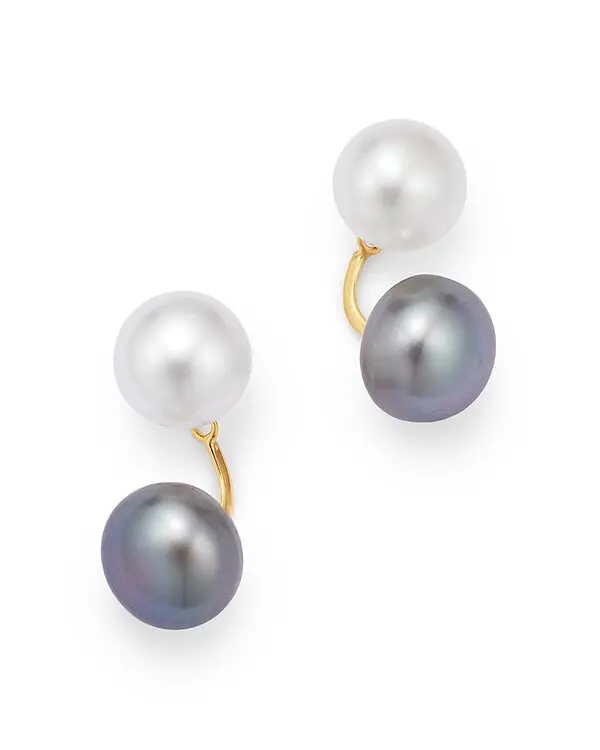 Bloomingdale'S 14k Yellow Gold Cultured Freshwater Pearl Ear Jacket - Gray/white/gold