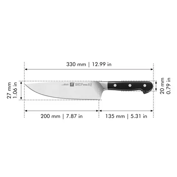 ZWILLING J. A. Henckels Pro 8 Chef's Knife - Black