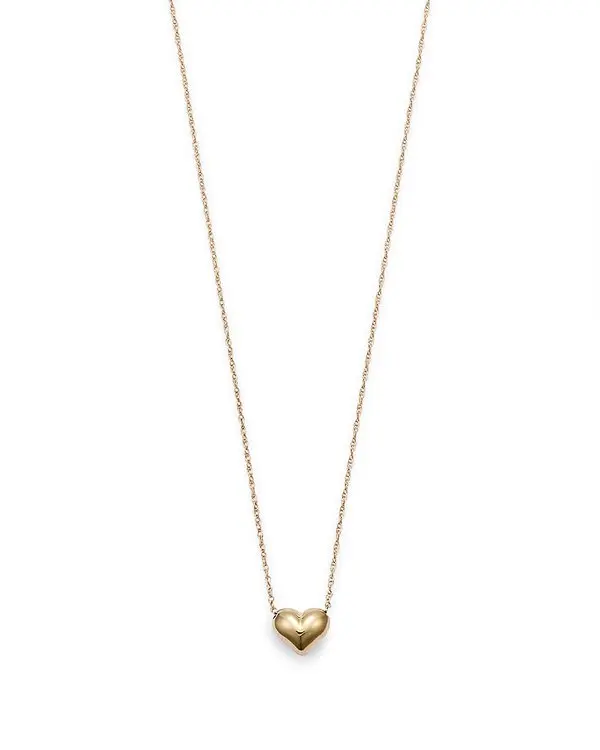 Bloomingdale'S Puffed Heart Necklace In 14k Yellow - Gold