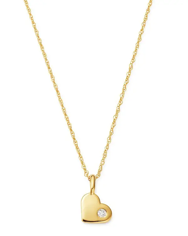 Bloomingdale'S Diamond Heart Pendant Necklace - White/gold