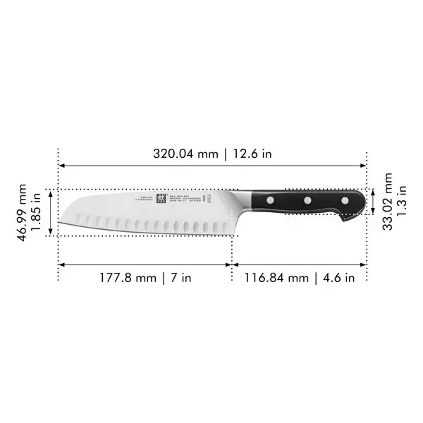 ZWILLING J. A. Henckels Pro 7 Santoku Knife - Black