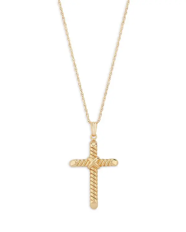 Bloomingdale'S 14k Yellow Swirl Cross Pendant Necklace - Gold