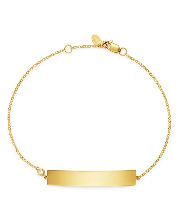 Bloomingdale'S Diamond Id Bracelet In 14k Yellow - Gold