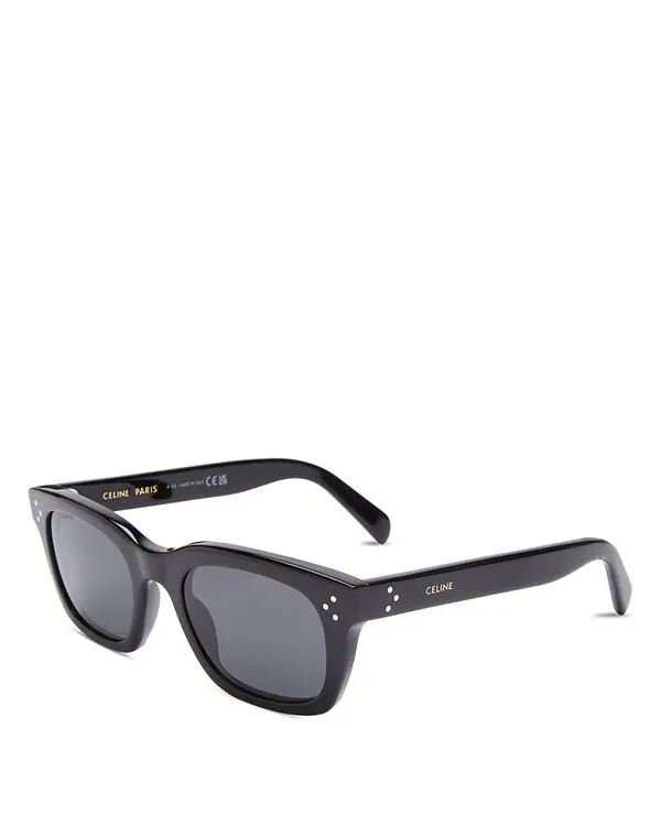 Celine Bold 3 Dots Rectangular Sunglasses - Black/gray Solid