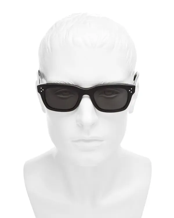 Celine Bold 3 Dots Rectangular Sunglasses - Black/gray Solid