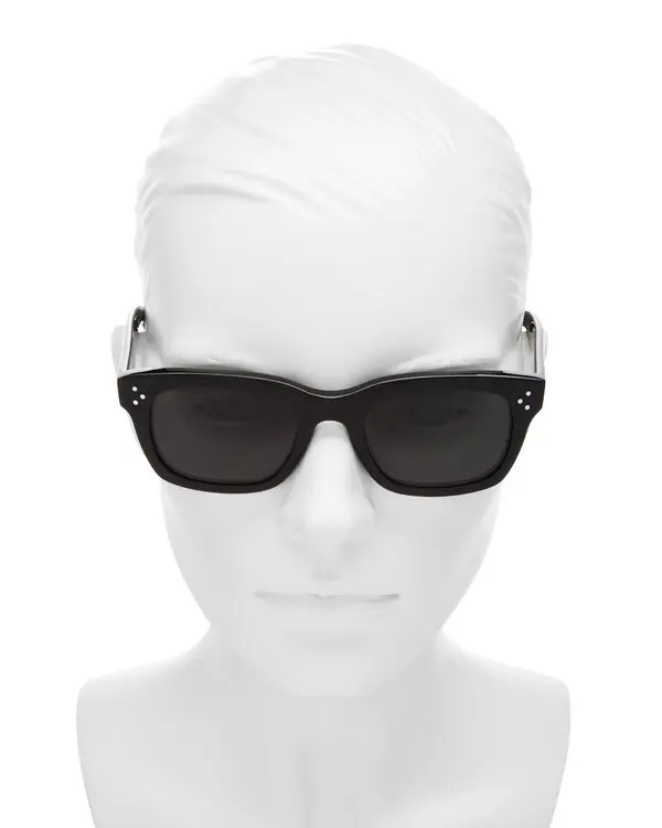Celine Bold 3 Dots Rectangular Sunglasses - Black/gray Solid