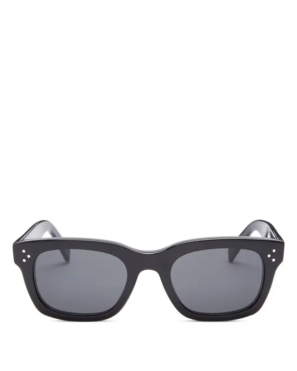 Celine Bold 3 Dots Rectangular Sunglasses - Black/gray Solid