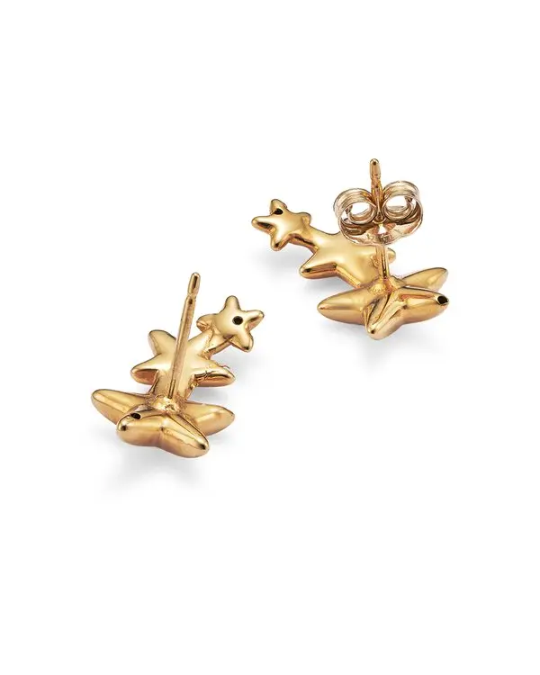 Bloomingdale'S 14k Yellow Triple Star Climber Earrings