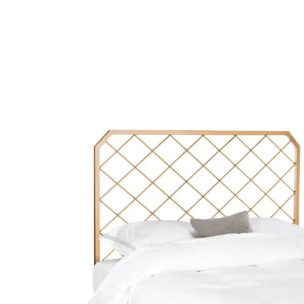 SAFAVIEH Stitch Metal Mesh Headboard, Queen - Antique Gold
