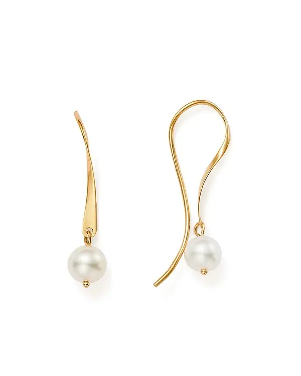 Bloomingdale'S 14k Yellow Gold Cultured Freshwater Pearl Drop Earrings - White/gold