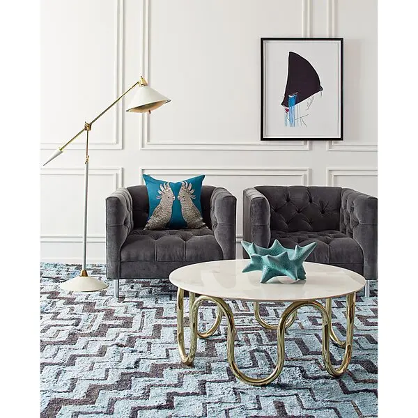 Jonathan Adler Scalinatella Cocktail Table - Carrara Marble/brass