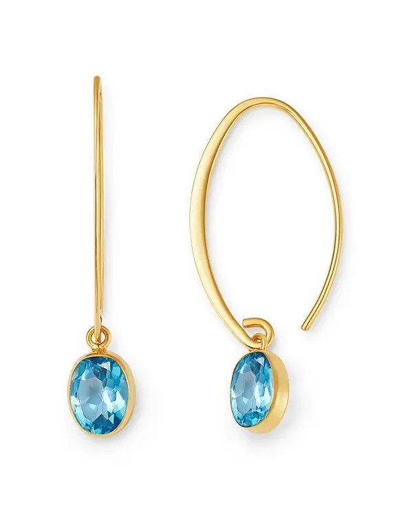 Bloomingdale'S Blue Topaz Threader Earrings - Blue/gold