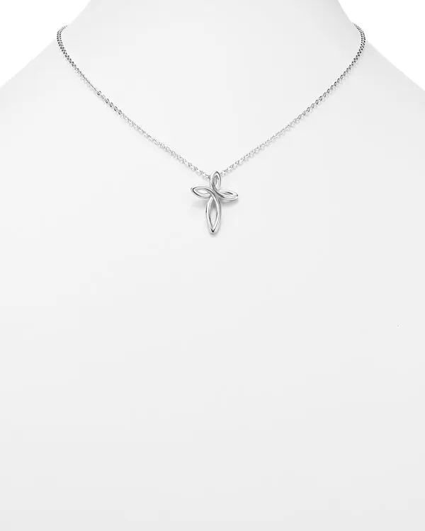 Aqua Bloomingdale's Fine Collection Sterling Looped Cross Pendant Necklace