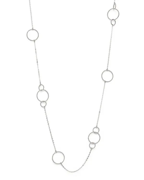 Aqua Bloomingdale's Fine Collection Sterling Twisted Circles Station Necklace - Silver