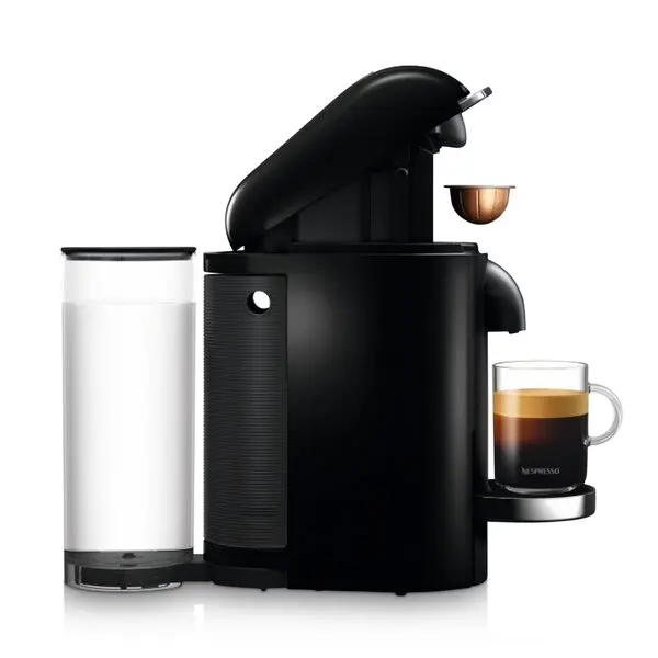 NESPRESSO Vertuoplus Deluxe Breville With Aeroccino Milk Frother, Classic - Black