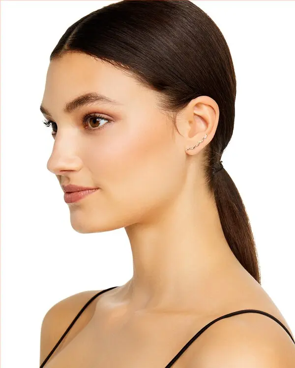 Bloomingdale'S 14k Yellow Zigzag Climber Earrings