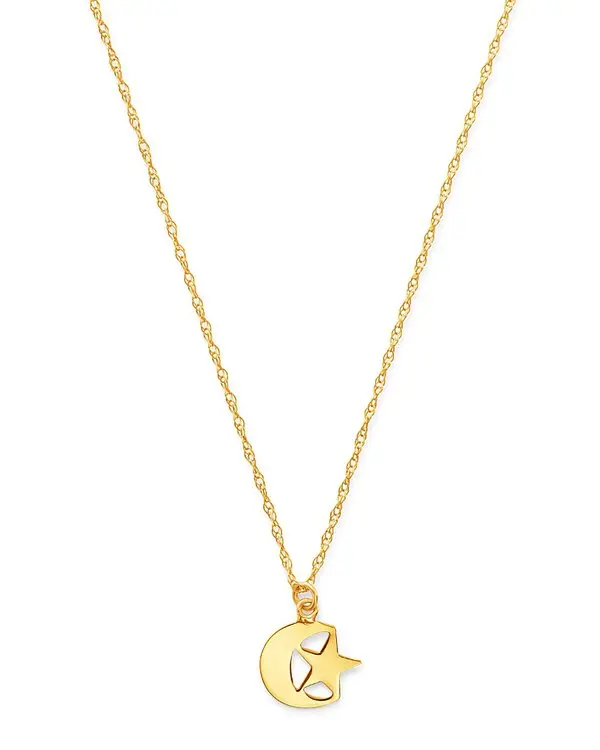 MOON & MEADOW 14k Yellow Star & Moon Pendant Necklace - Gold