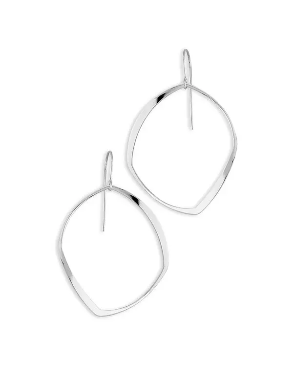 Aqua Abstract Oval Drop Earrings - Silver