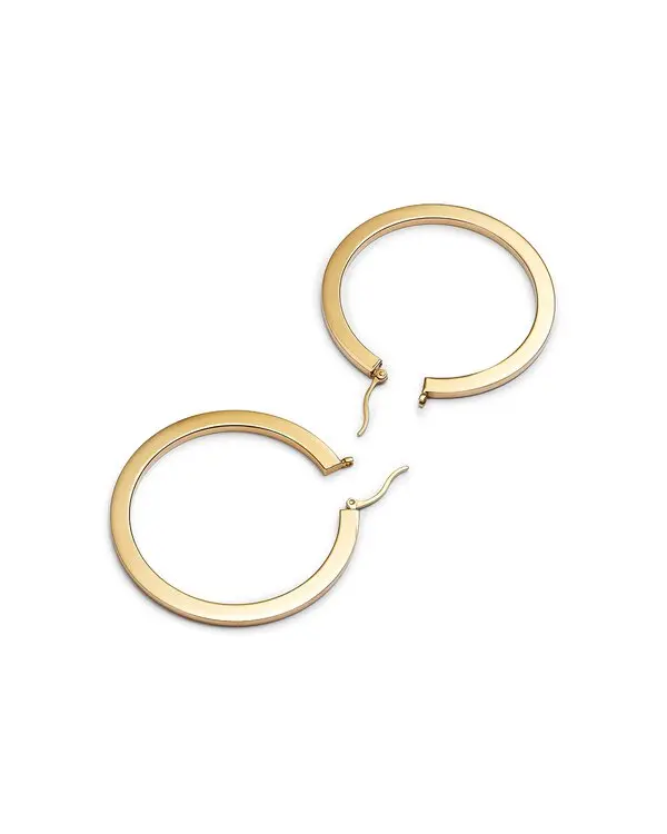 MOON & MEADOW 14k Yellow Flattened Hoop Earrings