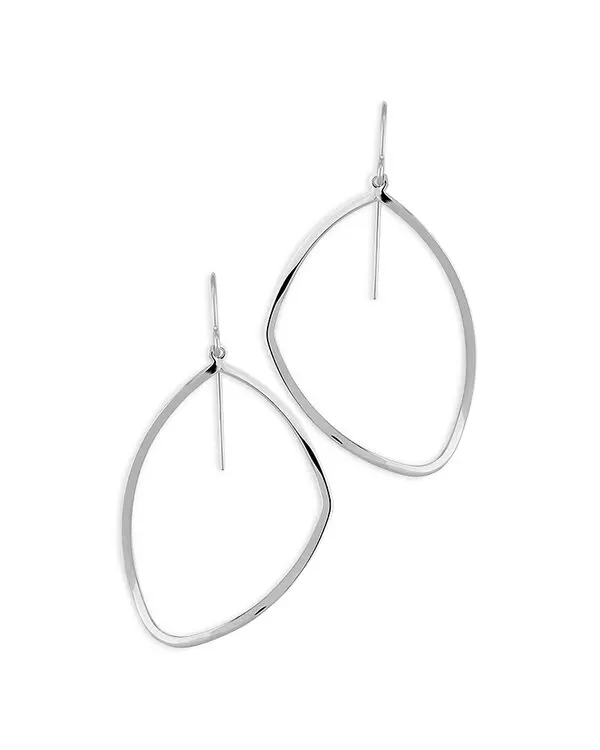 Aqua Abstract Triangle Drop Earrings - Silver