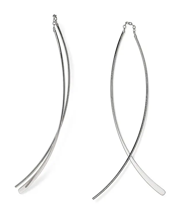 Aqua Sterling Threader Earrings - Silver
