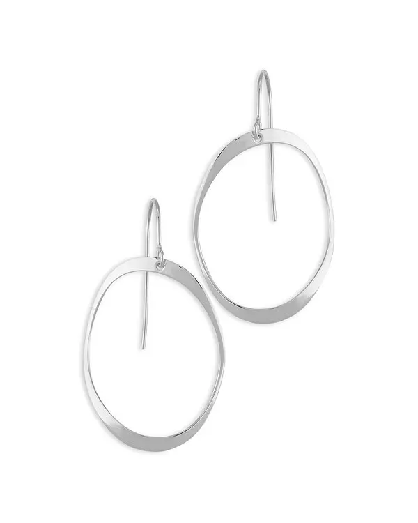 Aqua Sterling Open Oval Drop Earrings - Silver