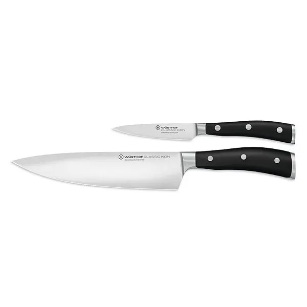 WUSTHOF Classic Ikon 2 Pc Knife Set - Black