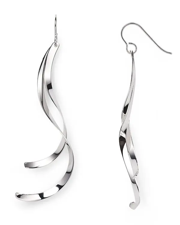 Aqua Sterling Twist Drop Earrings - Silver